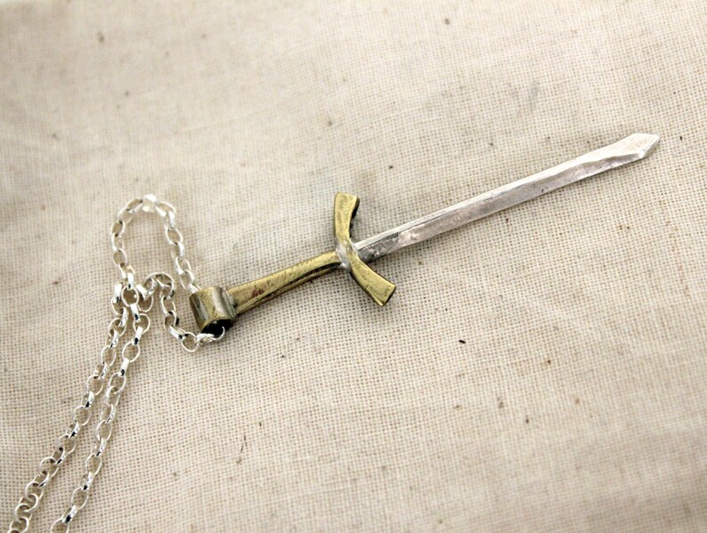 Silver Sword Necklace Handmade in Solid Sterling | Etsy