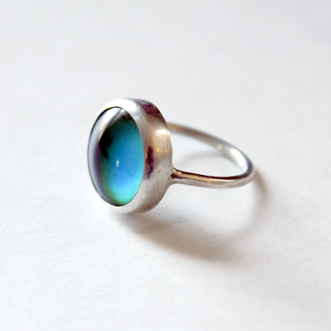 Mood Ring Color Changing Mood Stone Handmade in Sterling - Etsy