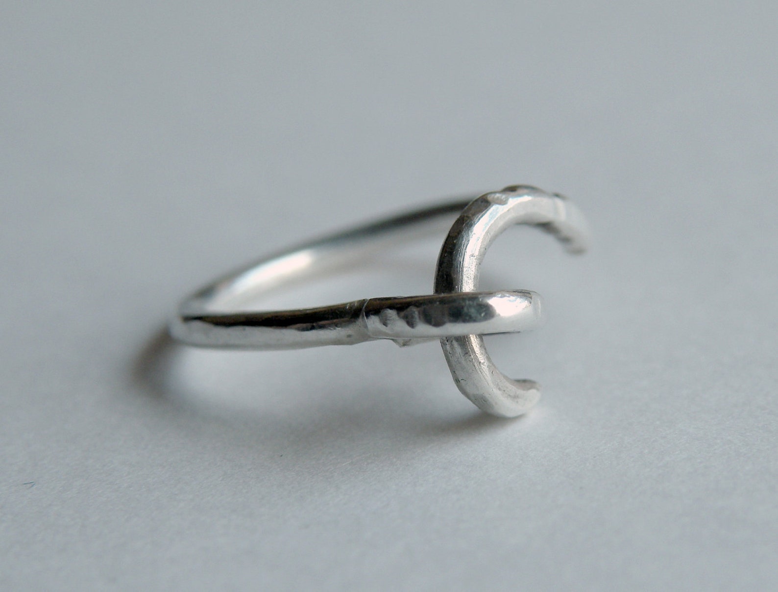 Silver Hook Ring - Etsy