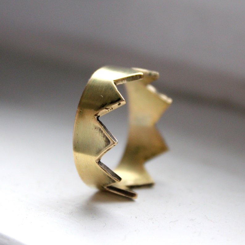 Rustic Gold Crown Ring handmade in 14K gold | Etsy