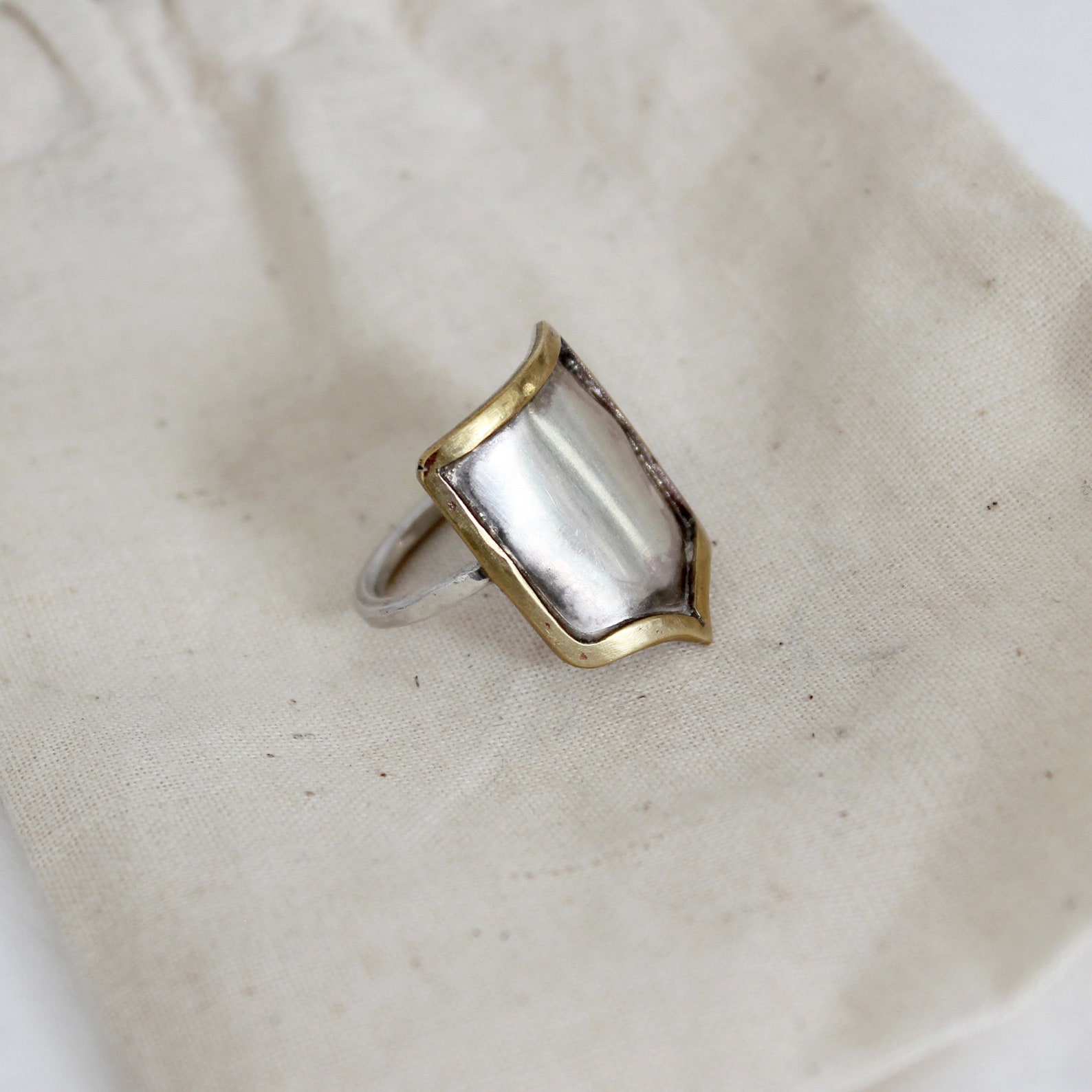 Silver Shield Ring Handmade in Sterling Silver | Etsy