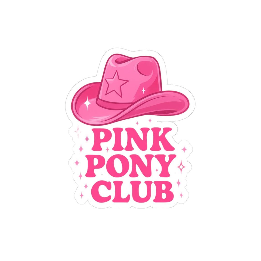 Pink Pony Club Stickers, Cute Pink Pony Kiss-cut Sticker, Equestrian ...