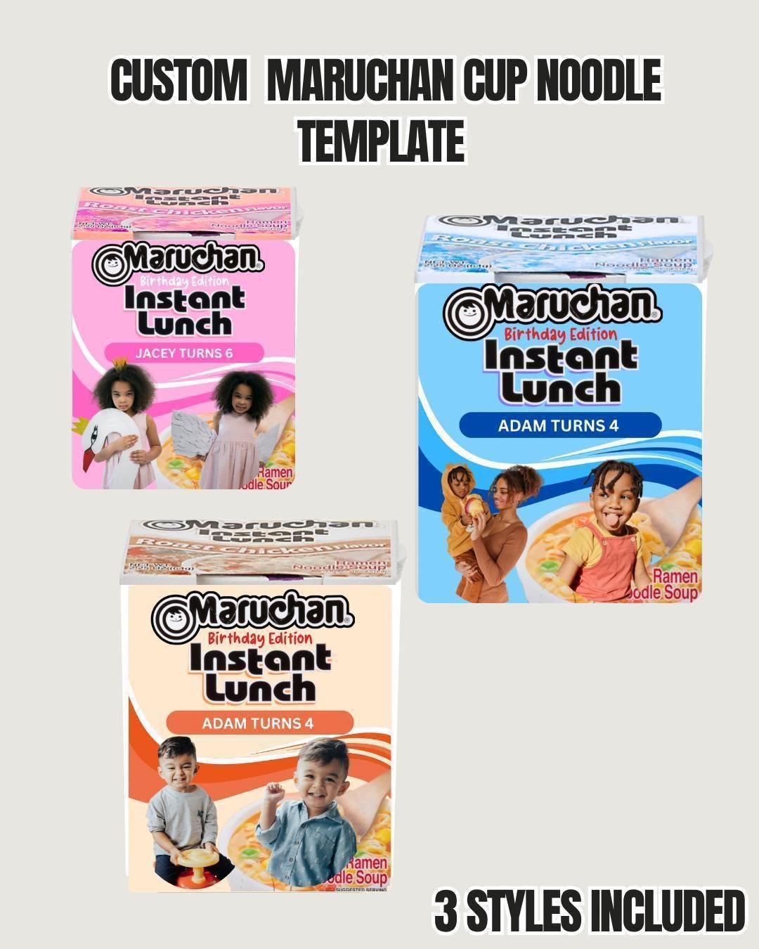 Cup Noodle Label Template - Editable Canva Party Favor - Etsy