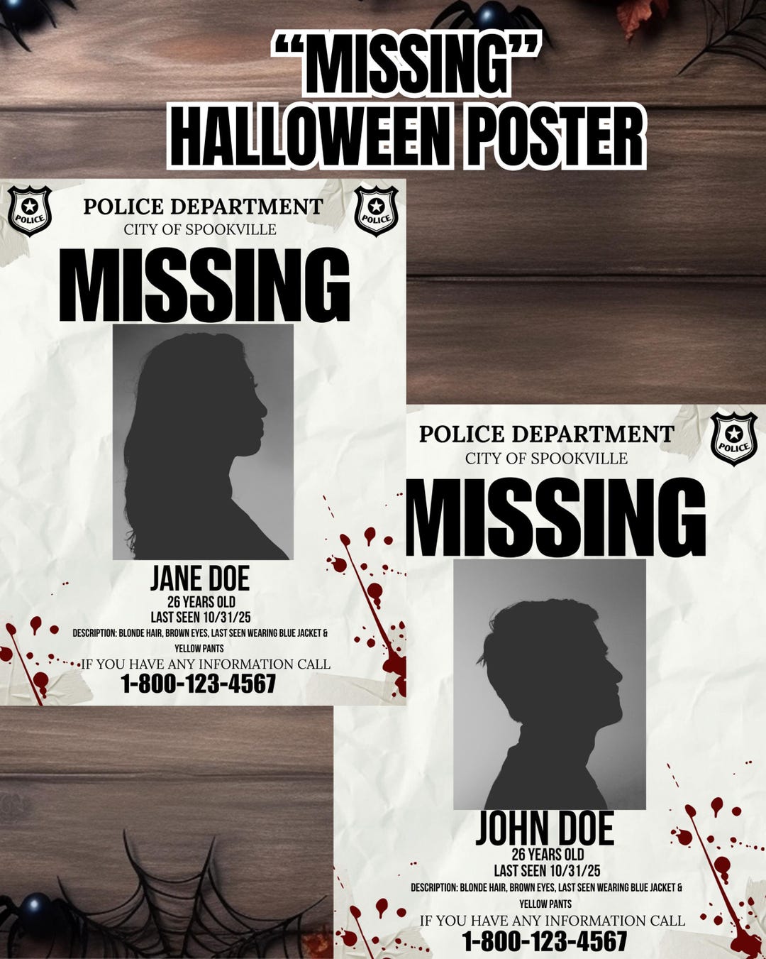 Halloween Missing Sign - Editable Canva Poster Template - Etsy