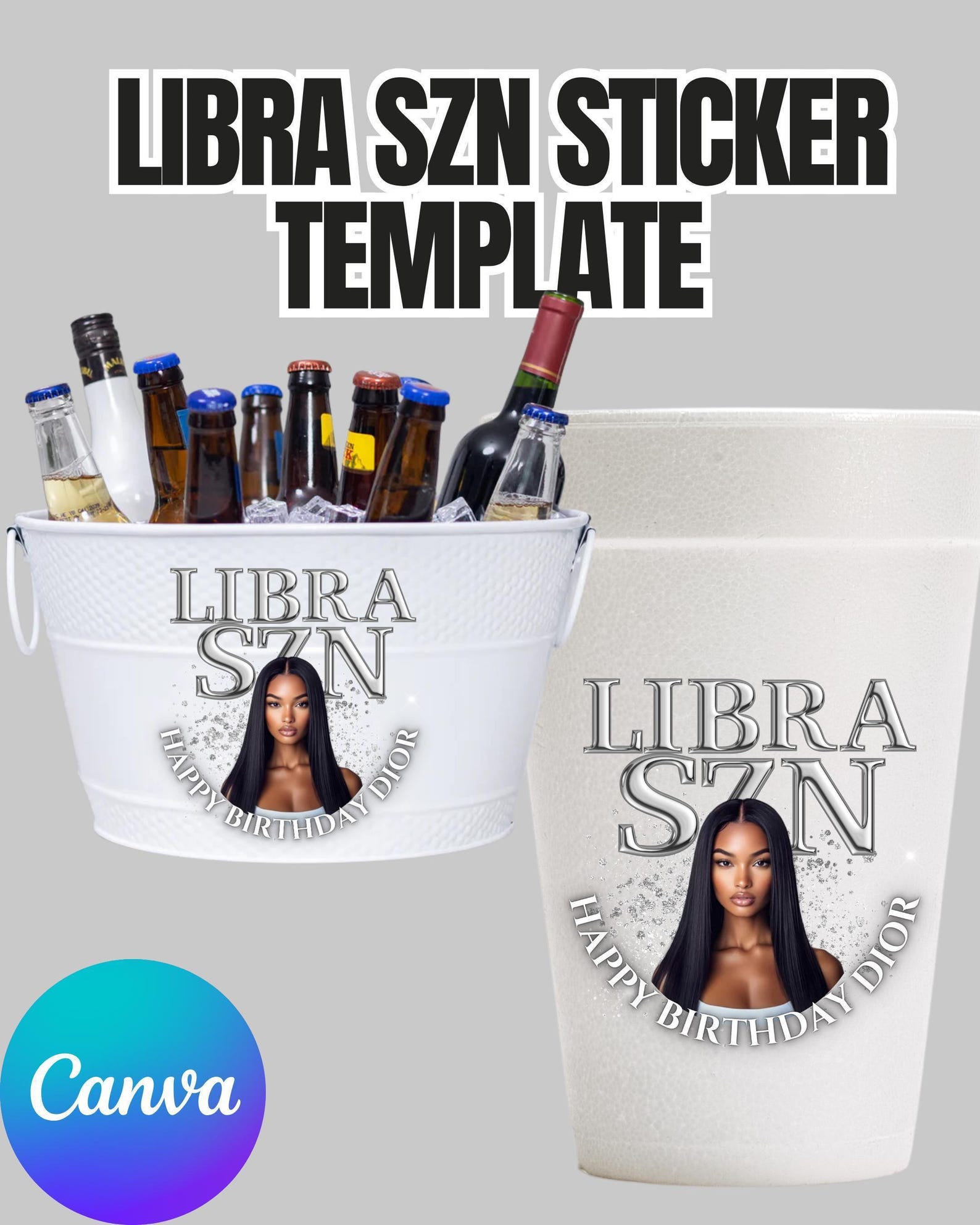 Libra Zodiac Party Sticker - Editable Favor Label Template - Etsy