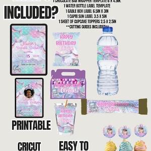 Mermaid Party Favor Bundle - Editable Canva Templates - Etsy