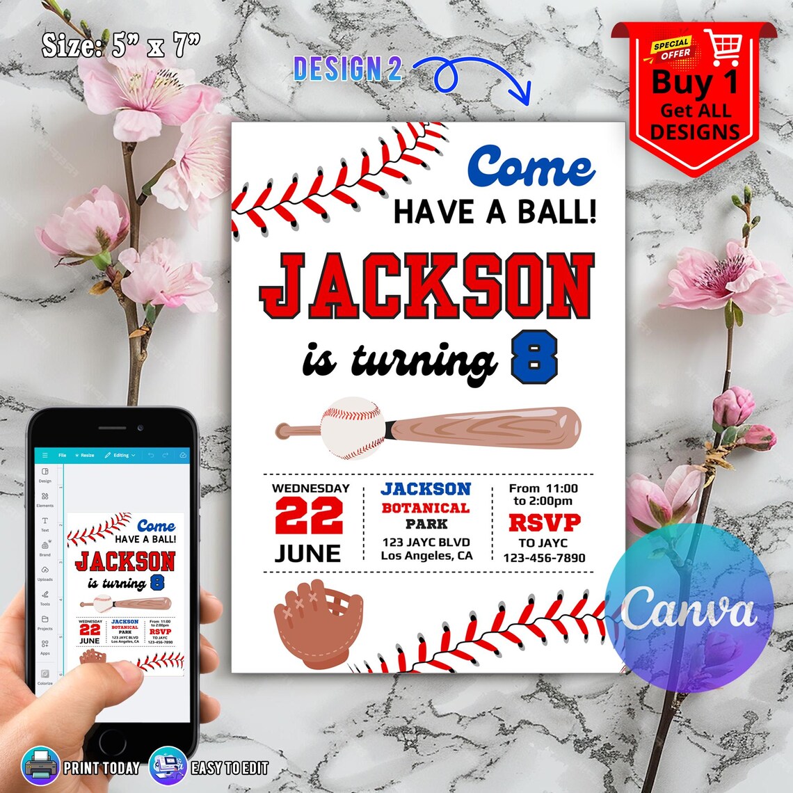 Baseball Birthday Invitation, Baseball Game Ticket Invite, Instant ...