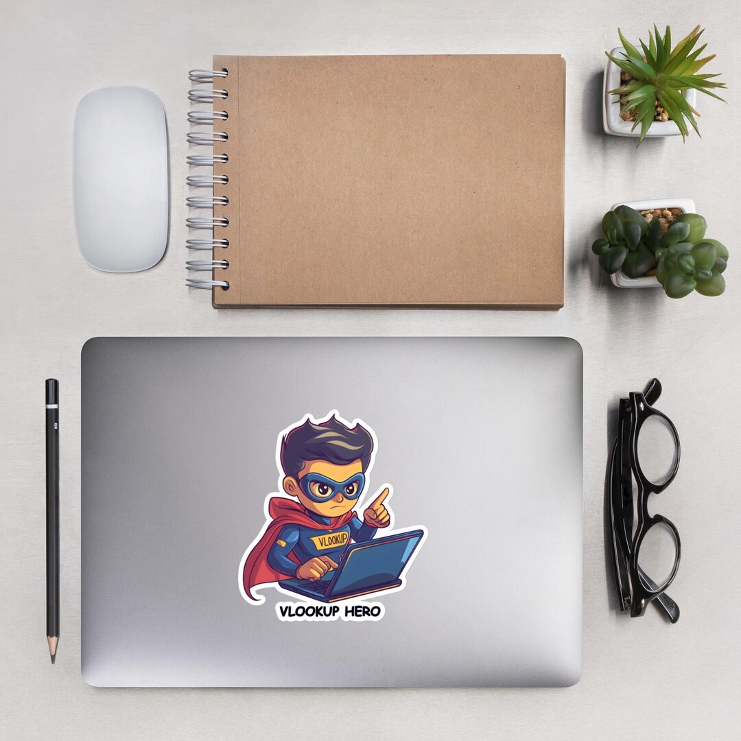 VLOOKUP Hero Sticker | Funny Excel Bubble-free Decal | Data Analyst ...