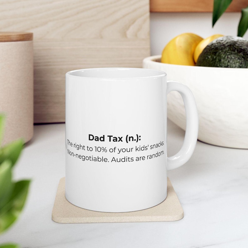 Dad Tax Definition Mug, Funny Father's Day Gift, Dad Joke Coffee Cup ...