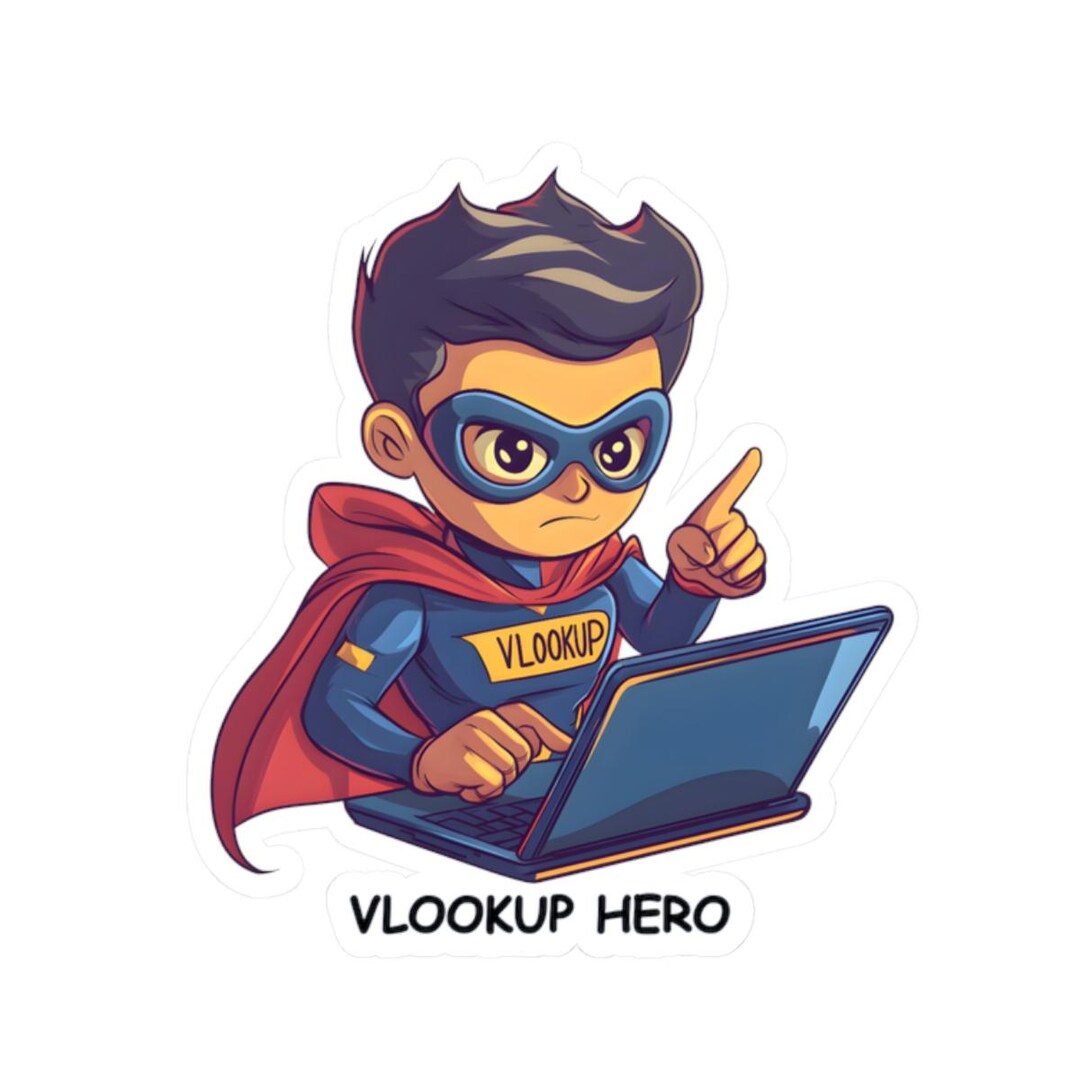 VLOOKUP Hero Sticker for Data Analyst | Funny Excel Humor Decal for ...