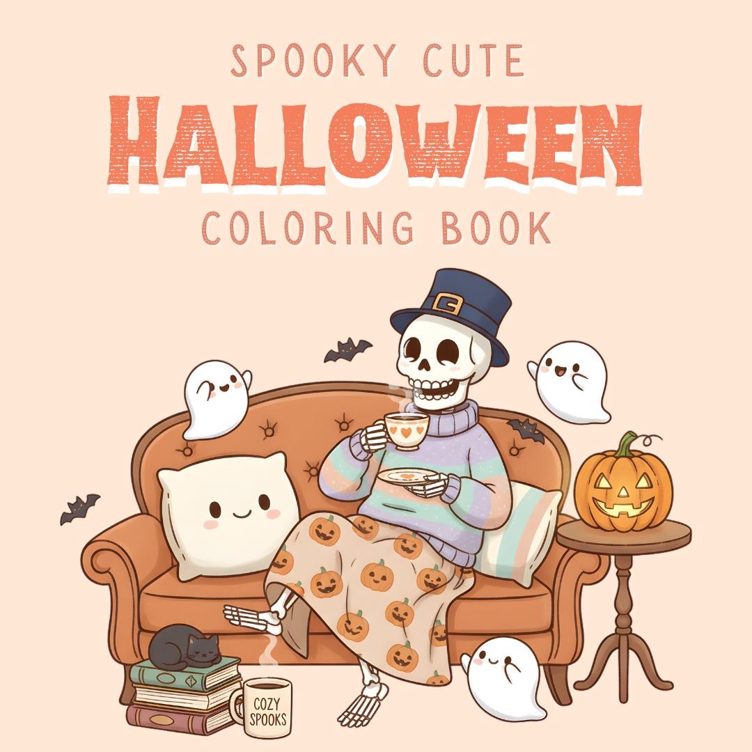 Spooky Cute Halloween Coloring Book – 15 Adorable Kawaii Horror Pages ...