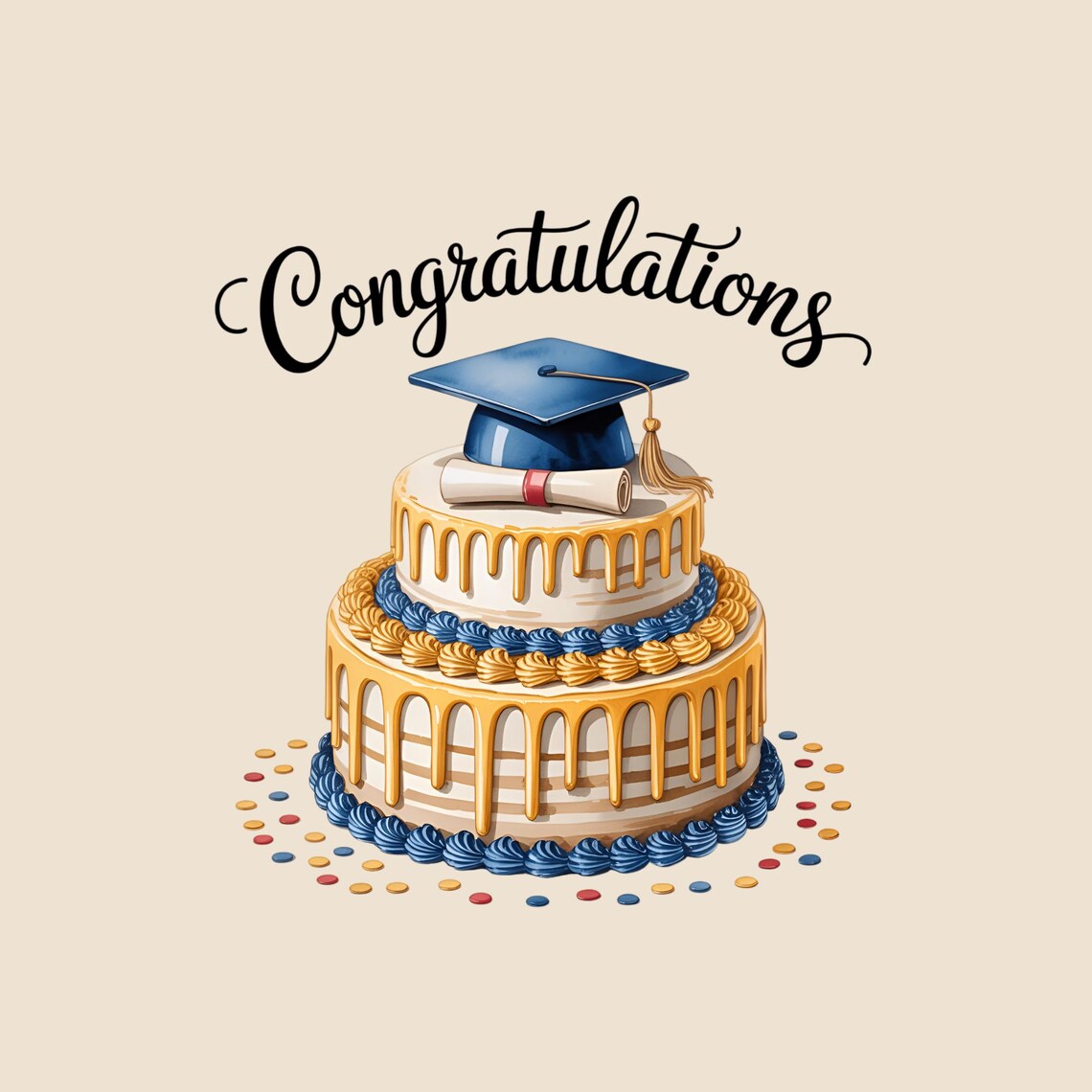 2025 PNG Graduation Watercolor Clipart, Graduation Cap PNG, Graduation ...