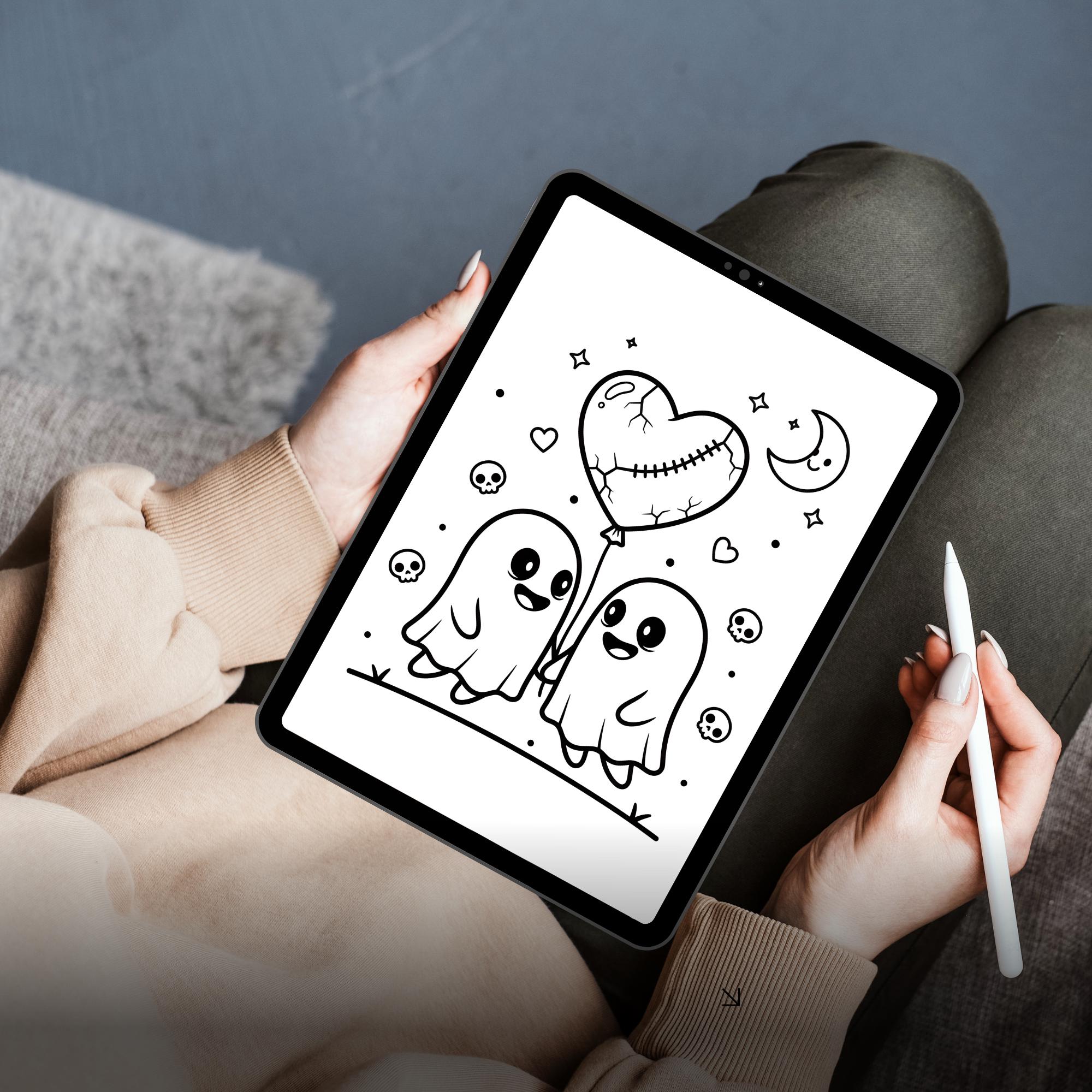 Cute Creepy Valentine Coloring Pages | Pastel Goth Kawaii Chibi Love ...