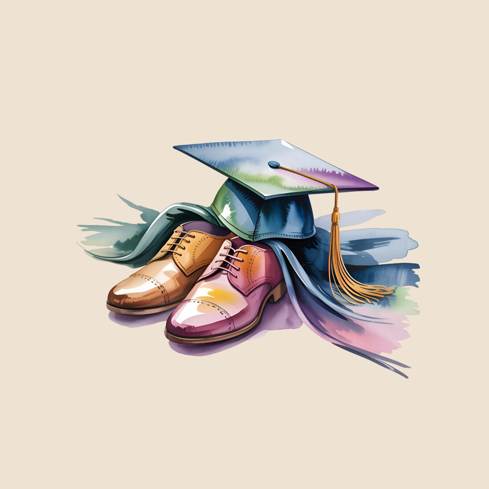 2025 PNG Graduation Watercolor Clipart, Graduation Cap PNG, Graduation ...