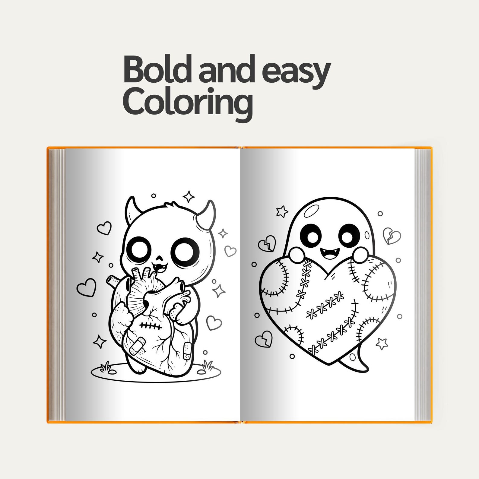 Cute Creepy Valentine Coloring Pages | Pastel Goth Kawaii Chibi Love ...