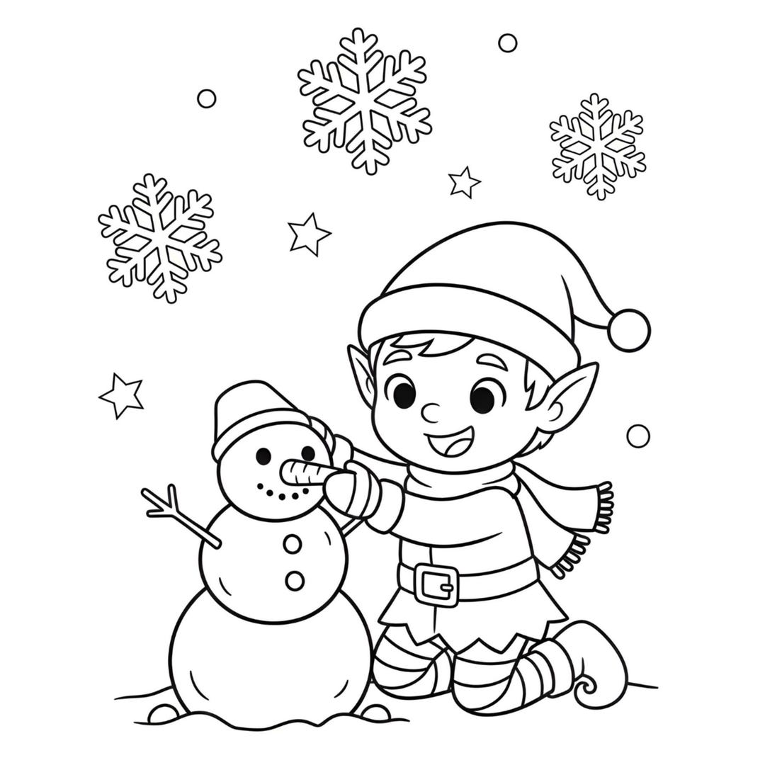 Elf Coloring Pages | Christmas Printables for Kids | Holiday Coloring ...