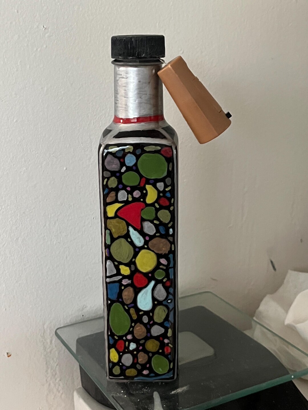 A “pebbles in the Sand” Hand Painted Bottle With Fairy Light. - Etsy