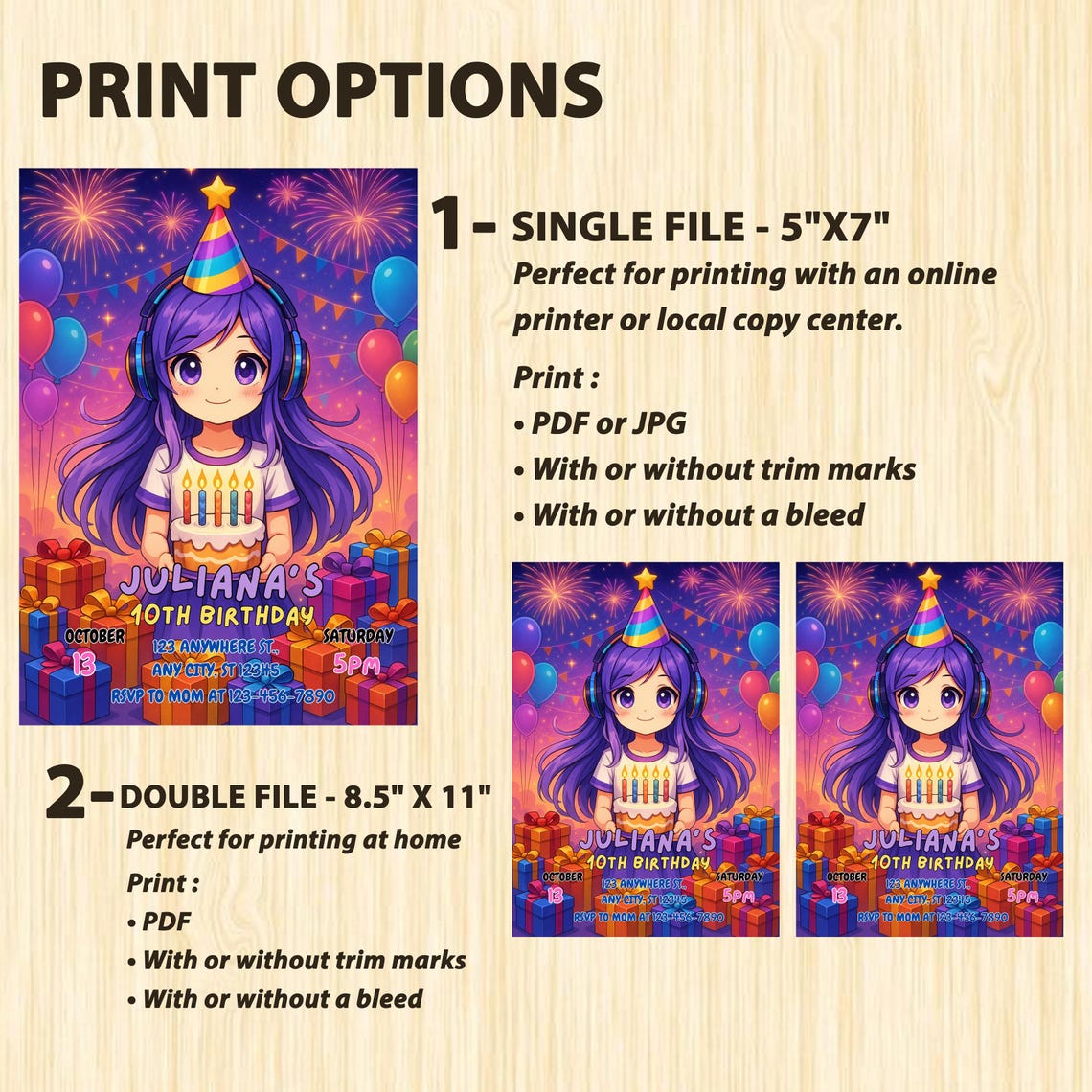 Aphmau Birthday Invitation Editable Template | Printable Minecraft ...