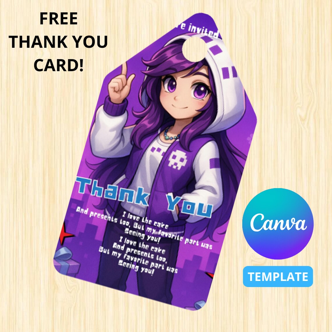 Aphmau Birthday Invitation| Printable Kids Invitation| Birthday Girl ...