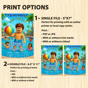 Editable Roblox Pool Party Invitation | Customizable Birthday Invite ...