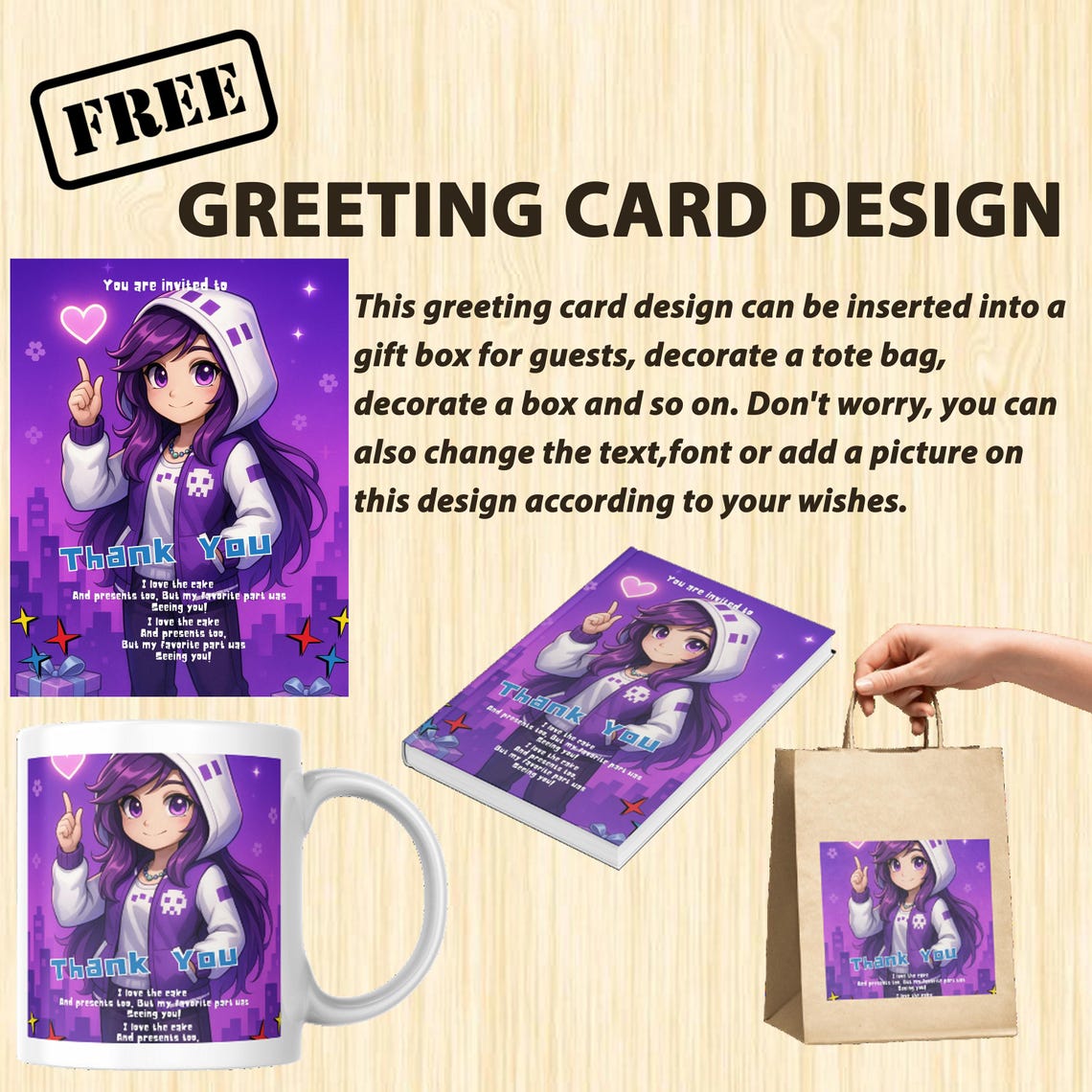 Aphmau Birthday Invitation| Printable Kids Invitation| Birthday Girl ...