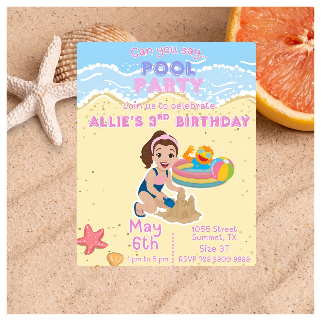 Mrs Rachel Pool Party Birthday Invitation - Etsy