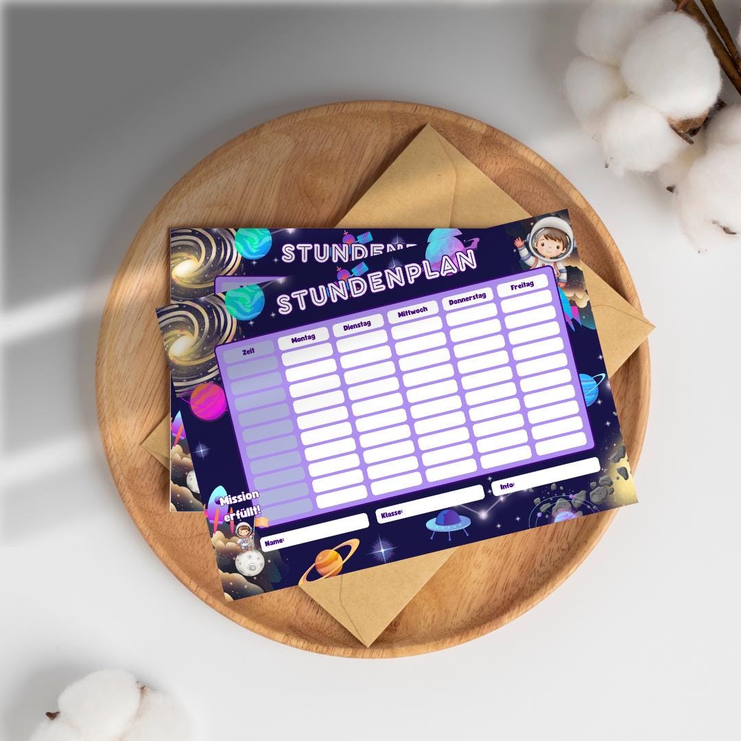 Timetable Space - Etsy
