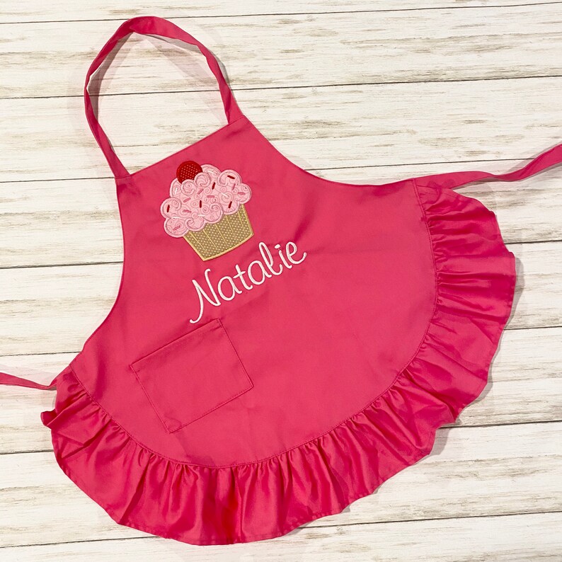 Personalized Child's White Ruffled Apron Embroidered with | Etsy