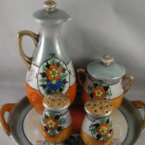 T & T Condiment Set Made in Japan Hand Painted - Etsy