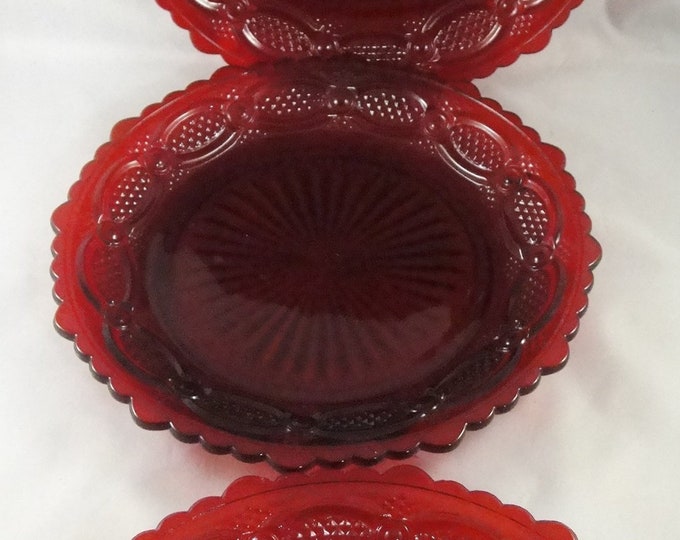 Cape Cod Pattern 1872 Avon Ruby Red Salad Plates Three (3) - Etsy