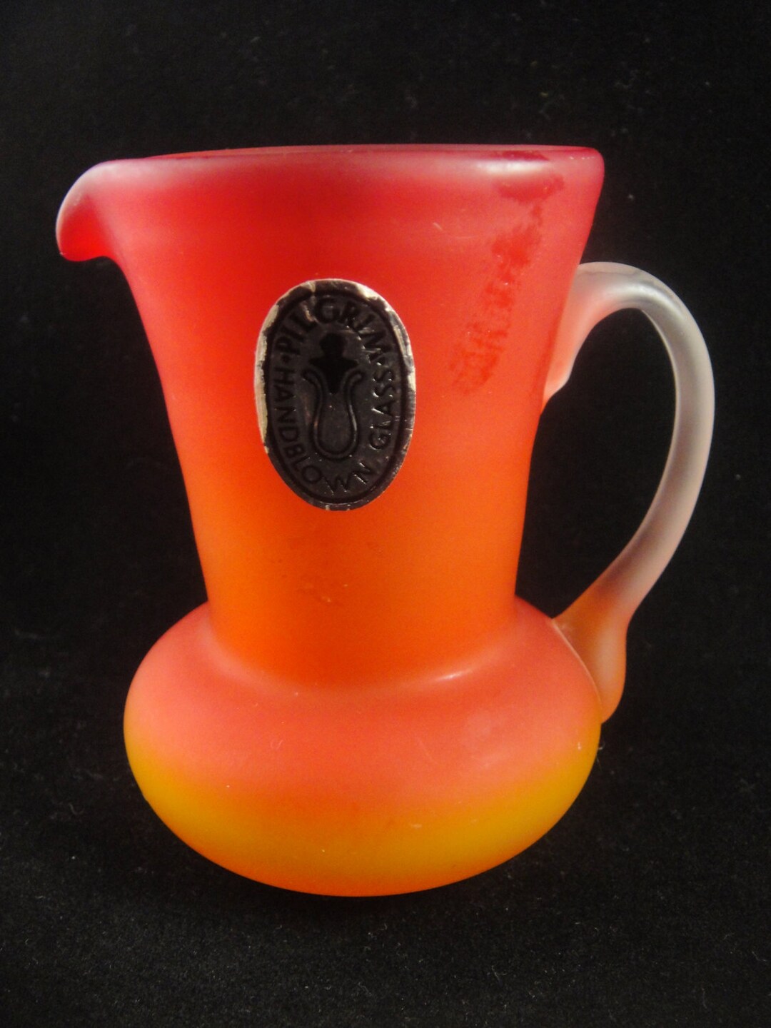 Pilgrim Handblown Glass Amberina Small Pitcher Creamer - Etsy