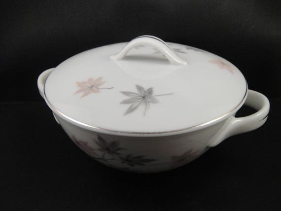 Mitake IMC China From Japan Covered Sugar Gray and Pink Leaf | Etsy