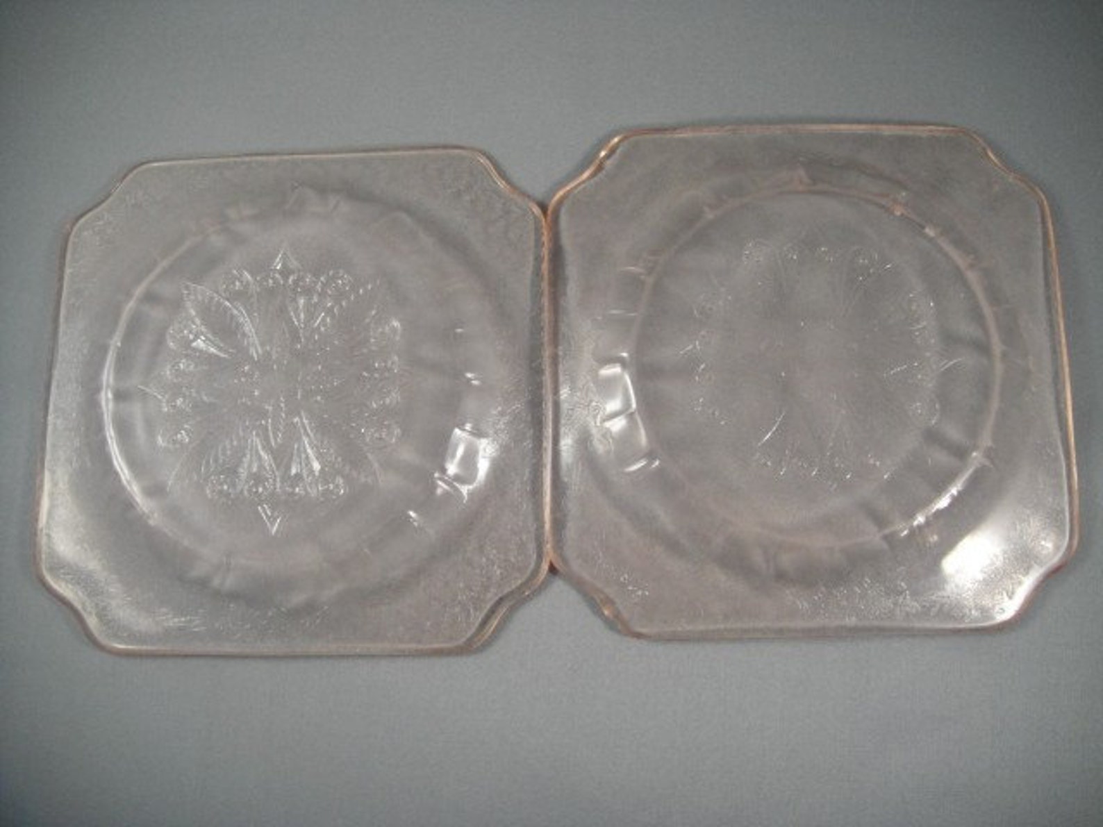 Pink Depression Glass Adam Pattern Saucers - Etsy