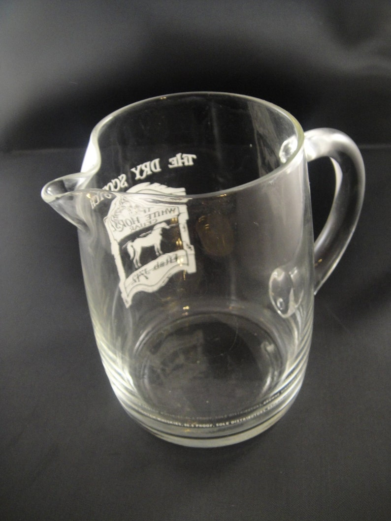 The White Horse Cellar Dry Scotch Clear Glass 2 Cup Pitcher | Etsy