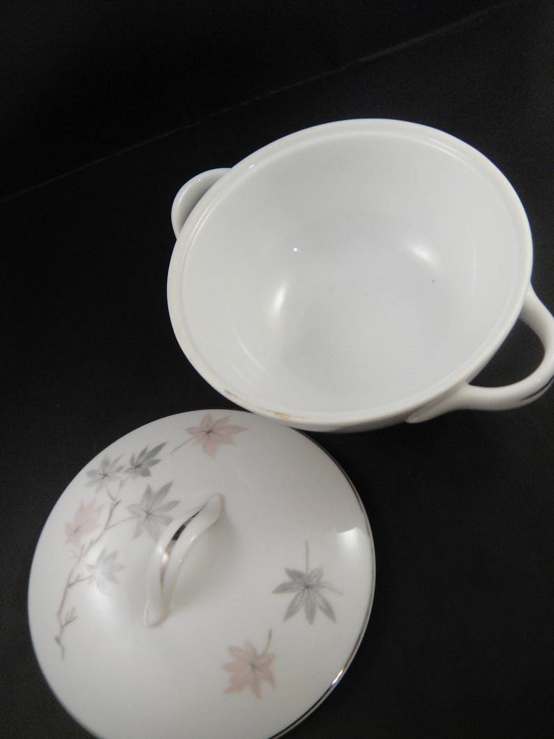 Mitake IMC China From Japan Covered Sugar Gray and Pink Leaf | Etsy