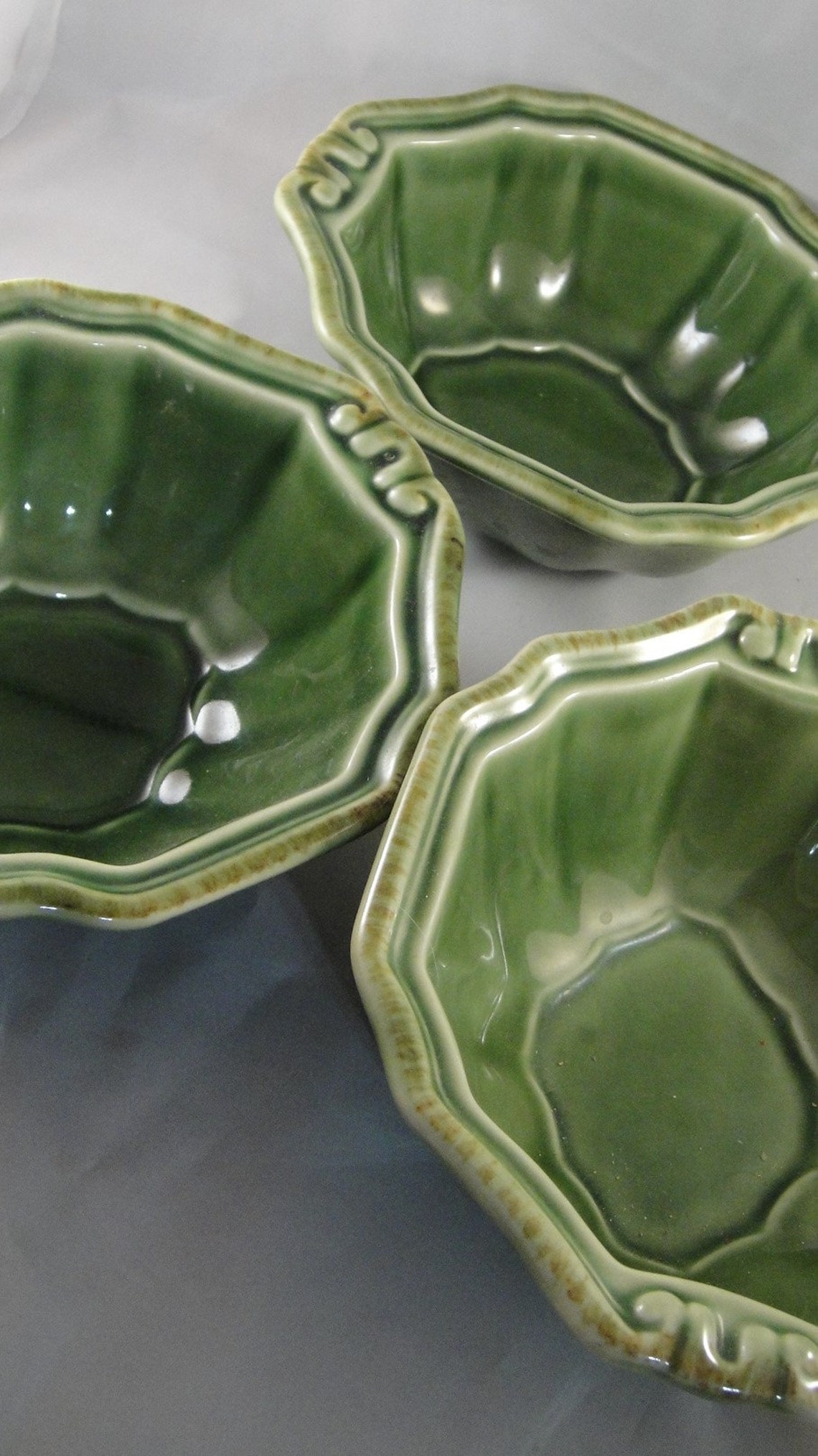 Green Ceramic Bowl Swirl Tab Handle Soup or Small Serving | Etsy