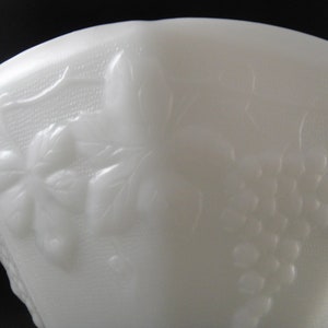 Milk Glass Footed Bowl or Compote Grape Leaf Pattern Octagon Shape - Etsy