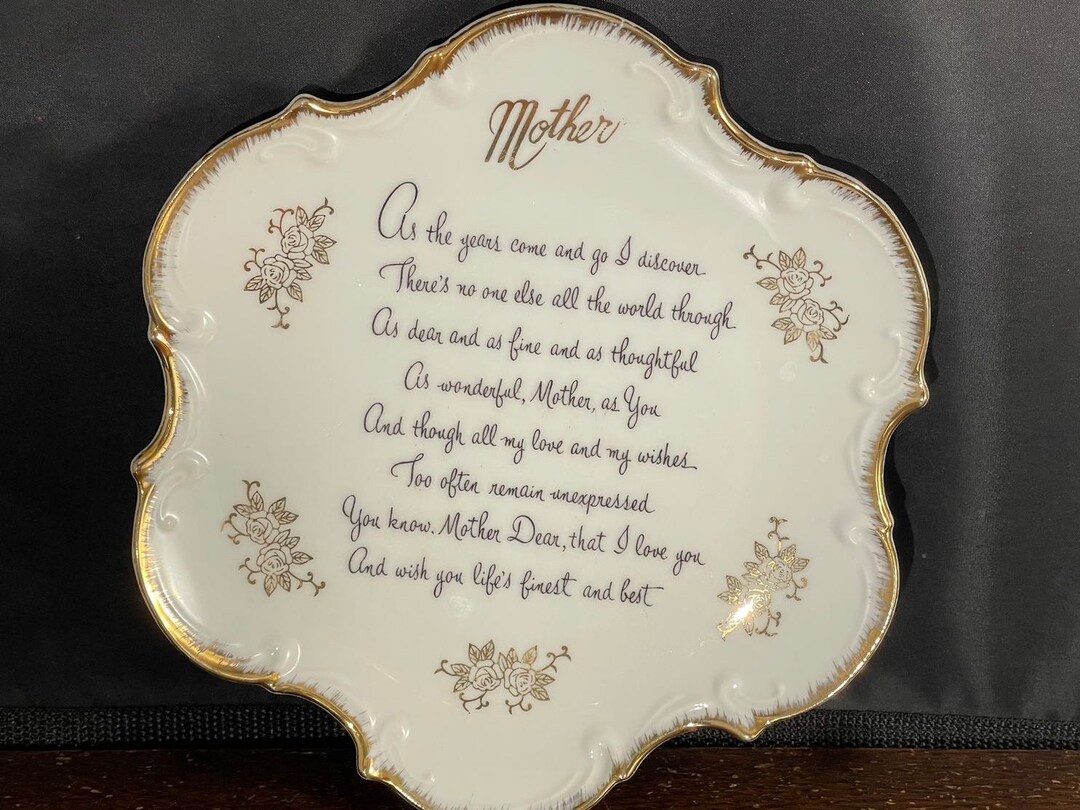 Mother Decorative Plate Poem for Mother - Etsy