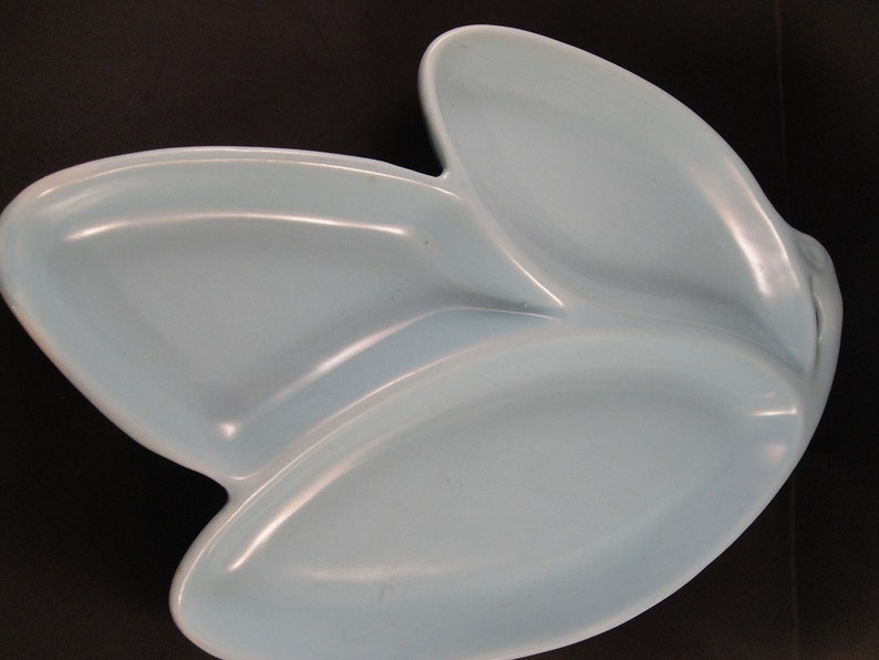 Leaf Shaped 3 Section Blue Dish Made in USA California | Etsy