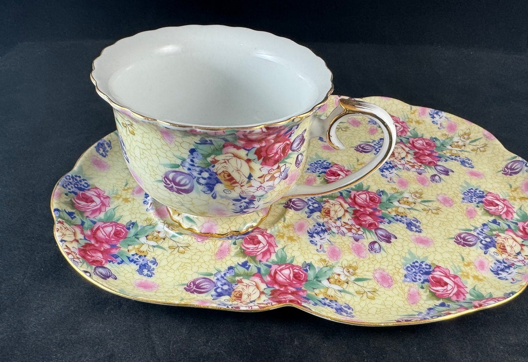 Chintz Snack Set Royal Cotswalds Plate and Cup - Etsy