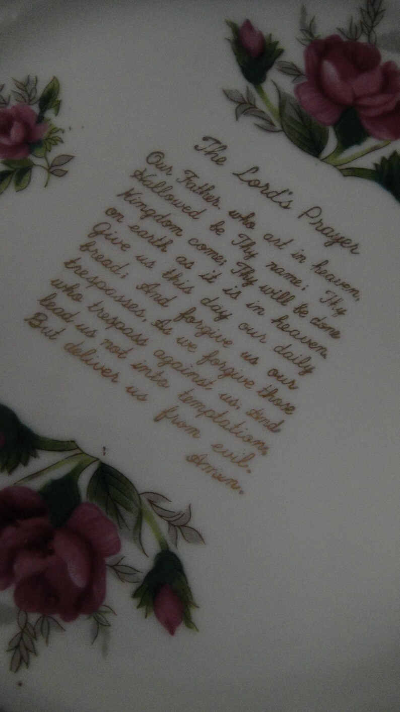 The Lord's Prayer Reticulated Ceramic Plate Rose | Etsy