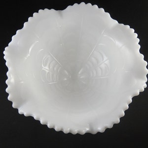 Cosmos Pattern Milk Glass Compote by Imperial Glass - Etsy