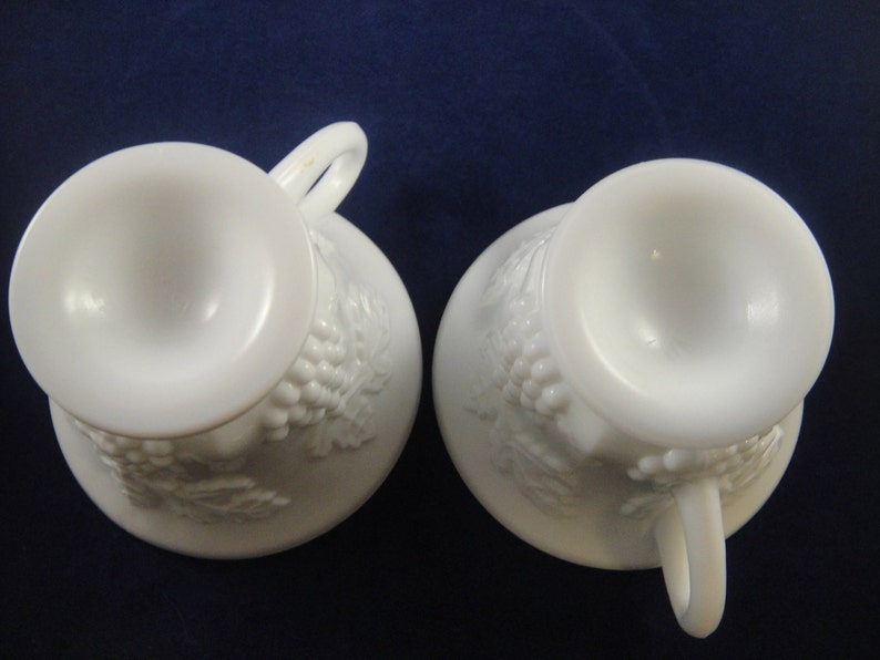 Milk Glass Grape and Leaf Pattern Cups Punch Cups Tea Cups | Etsy