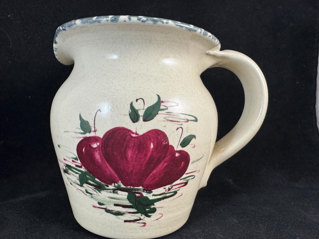 Casey Pottery 12 Ounce Pitcher Apple Motif Marshall Texas - Etsy