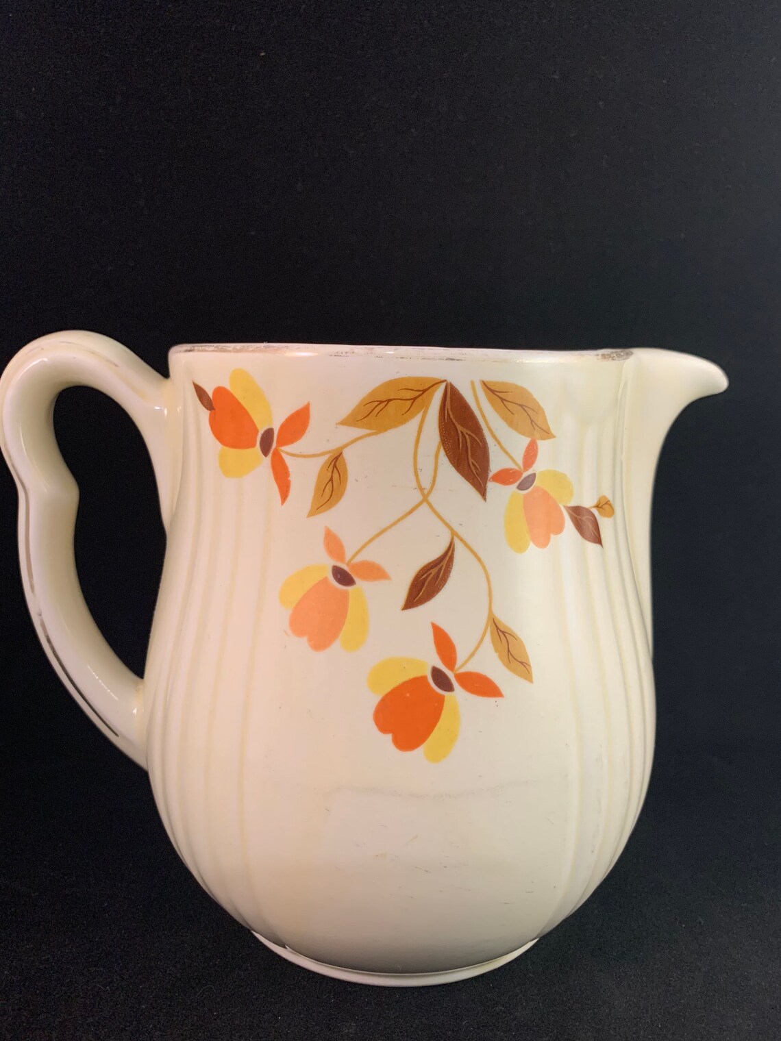 Vintage Hall Autumn Leaf Rayed Utility Jug - Etsy