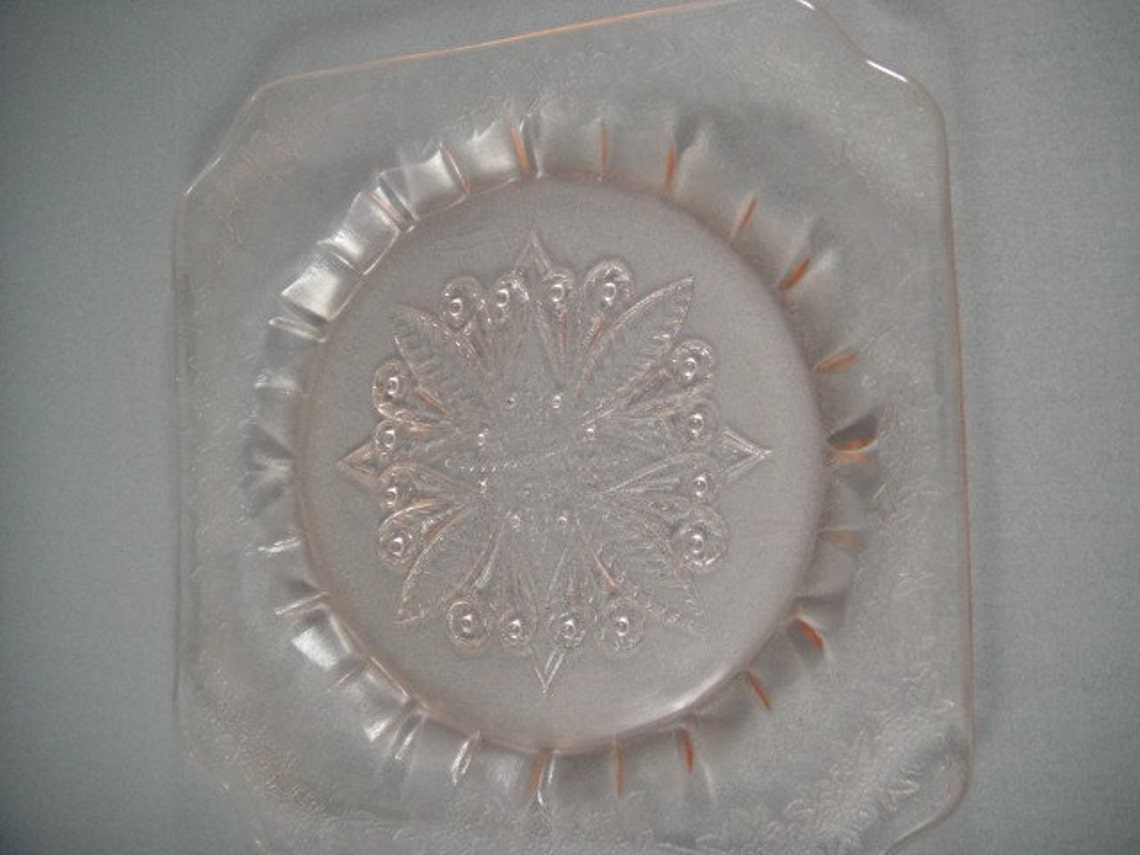 Pink Depression Glass Adam Pattern Saucers - Etsy