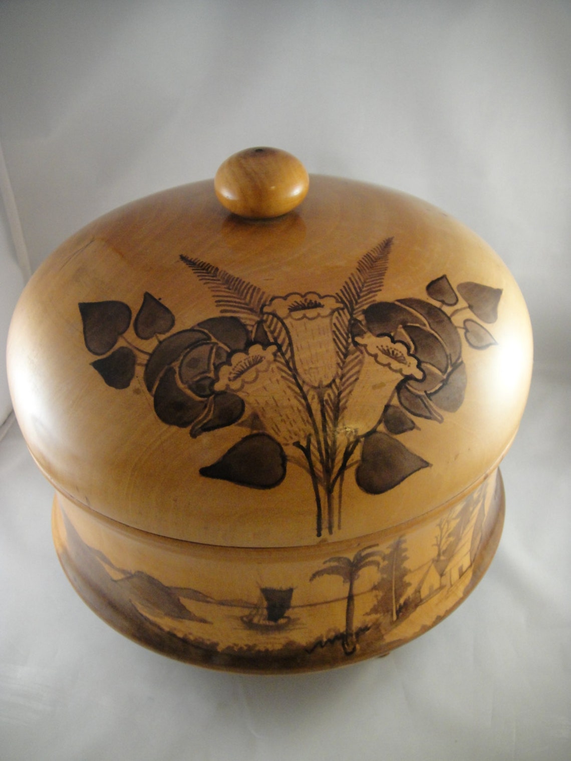 Wooden Decorative Round Sewing Box With Sewing Supplies - Etsy