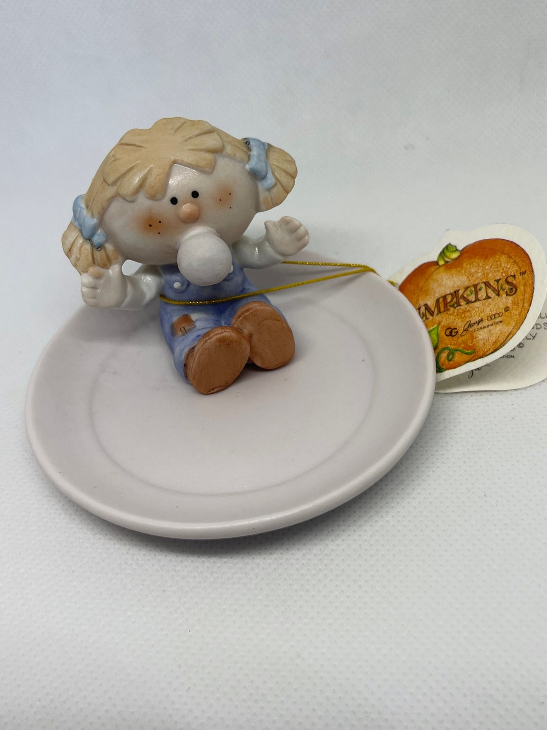 Bumpkins Bubble Blowing Girl Trinket Dish Figurine - Etsy
