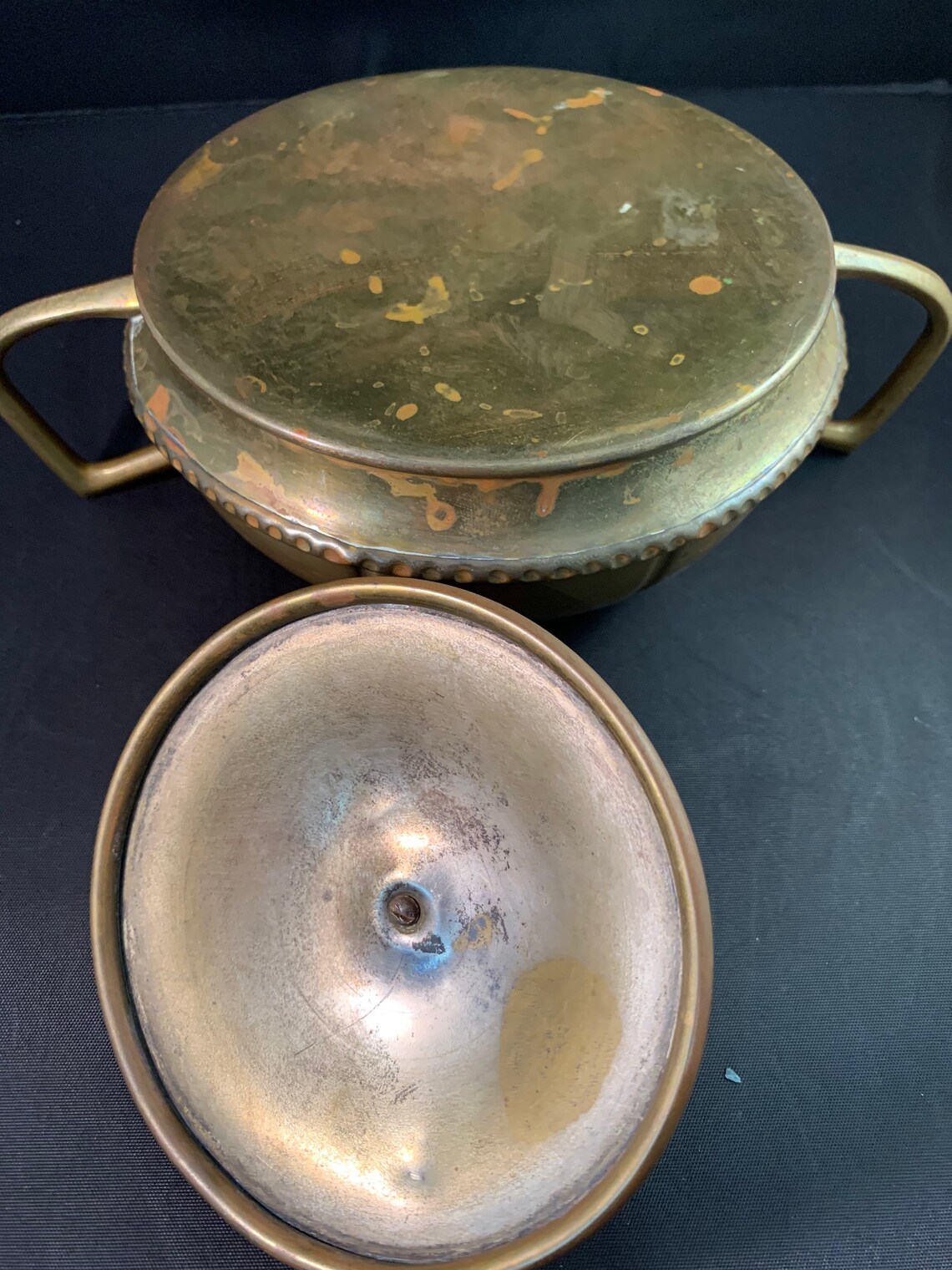 Metal Two Handled Pot With Lid - Etsy