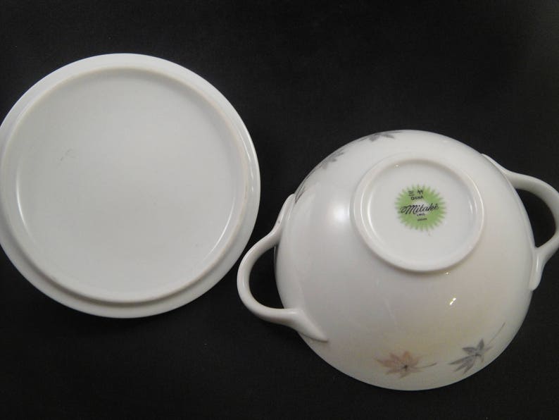 Mitake IMC China From Japan Covered Sugar Gray and Pink Leaf | Etsy